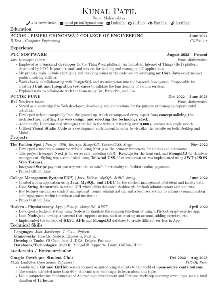 Kunal Resume | PDF Kunal Resume | PDF