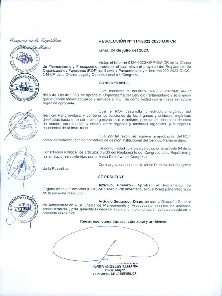 ROF Del Congreso | PDF