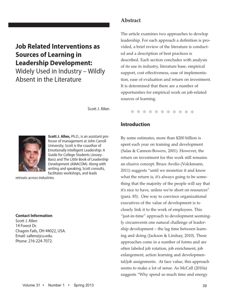 Job Rotation in Leadership Development | PDF | Leadership | Employee ...