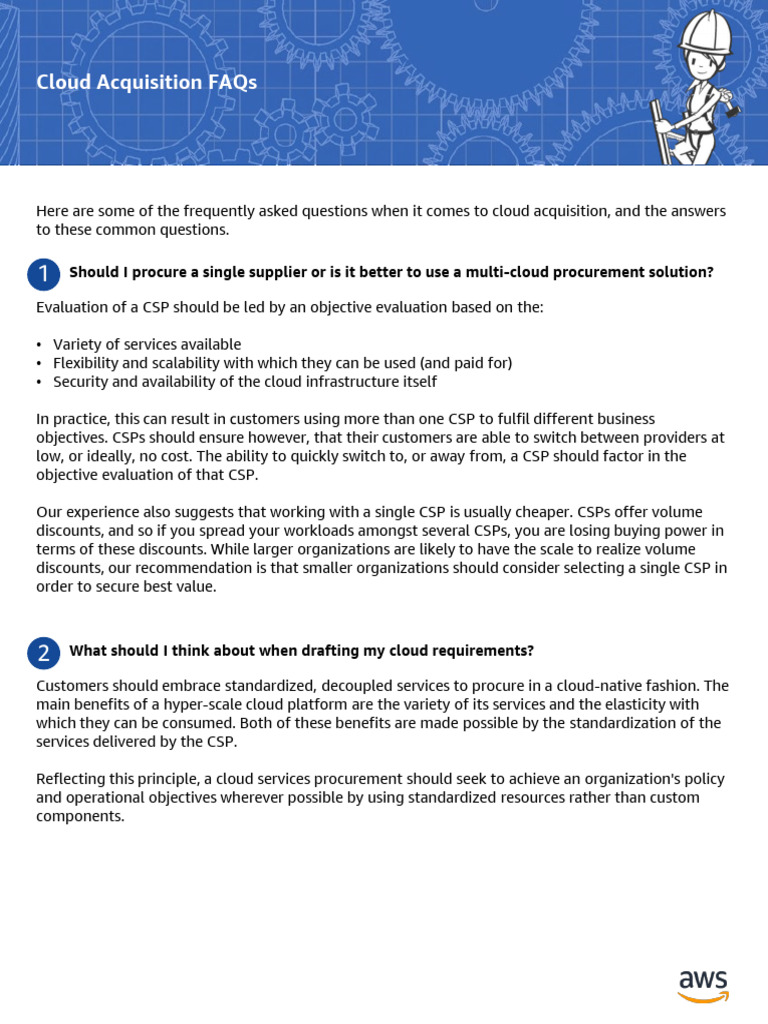 Cloud Acquisition FAQs | PDF