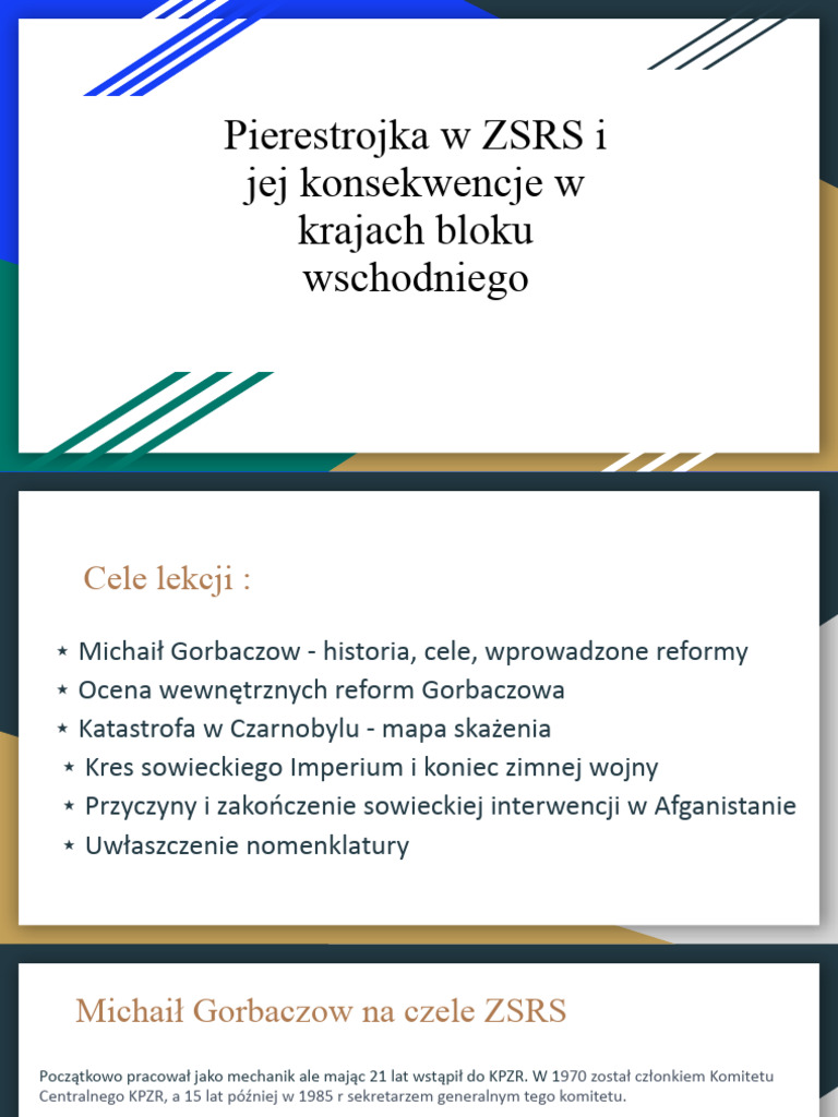 Pierestrojka W ZSRS I Jej Konsekwencje W Krajach Bloku Wschodniego | PDF