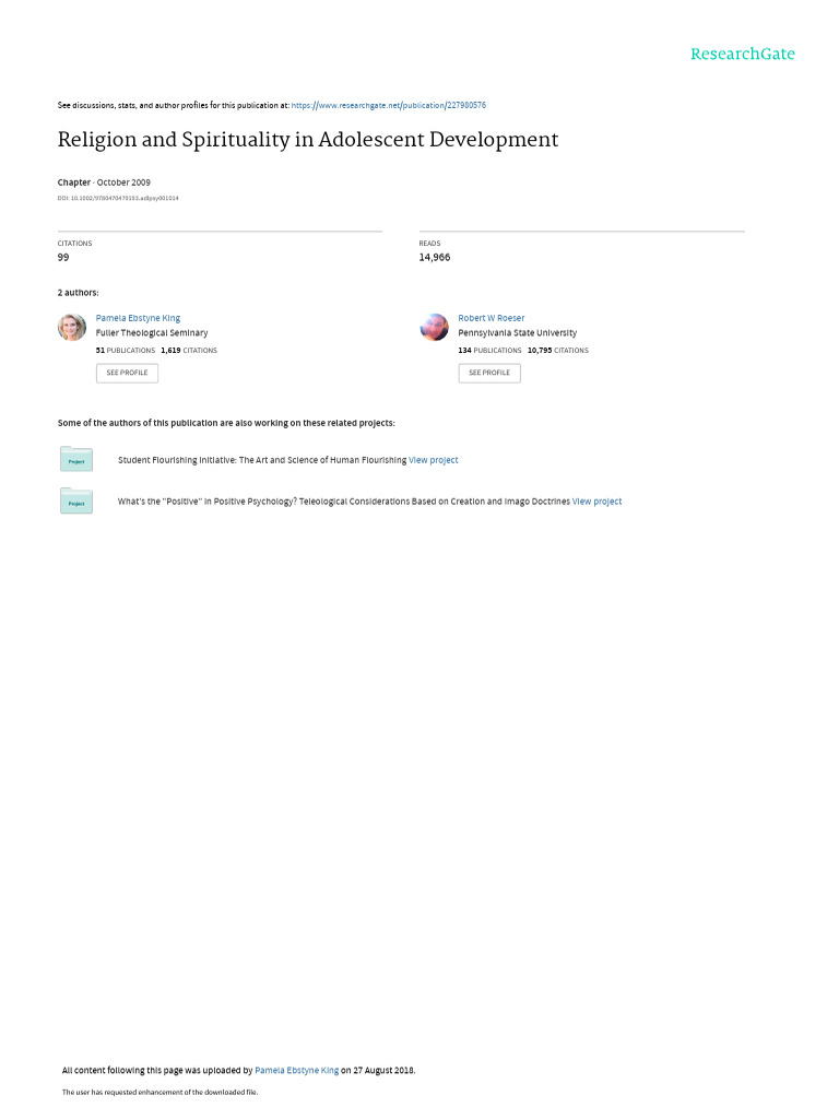 Religion - and - Spirituality - in - Adolescent - Developmen (Capítulo ...
