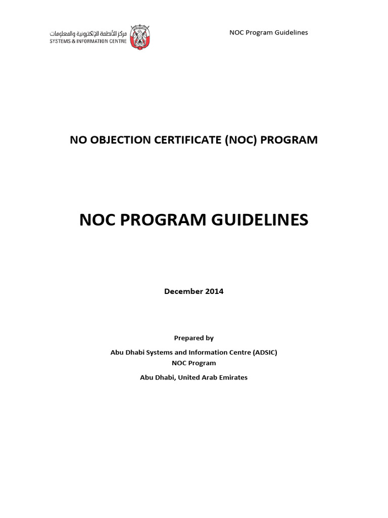 NOC Guidelines (English) - DeCEMBER 2014 | PDF