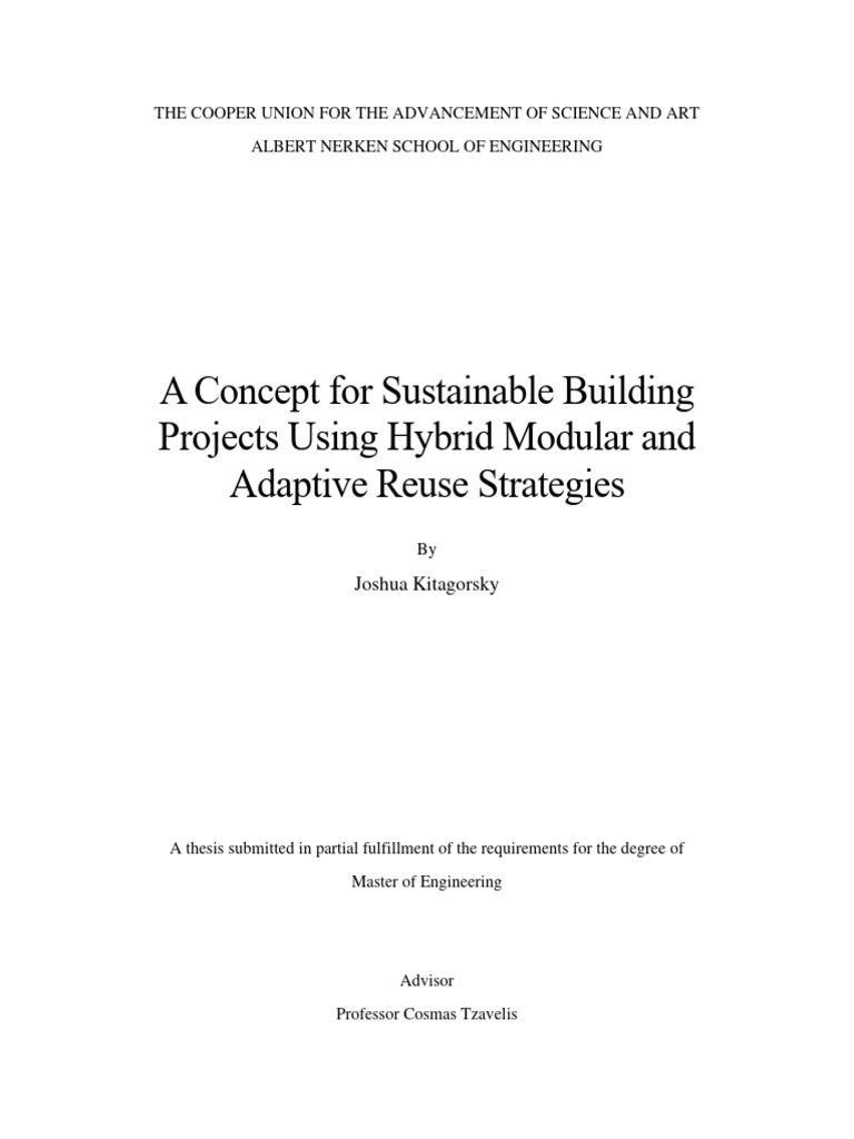A Concept For Sustainable Building Projects Using Hybrid Modular and Adaptive Reuse Strategies | PDF