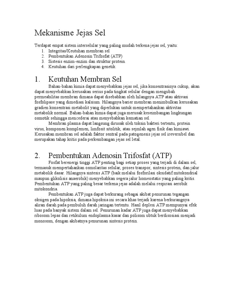 Mekanisme Jejas Sel | PDF