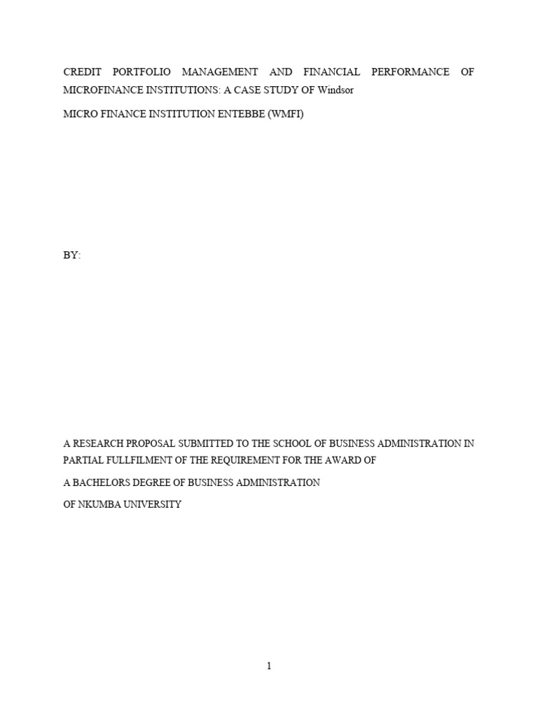 Wnnie PROPOSAL REVISED FINAL | PDF | Microfinance | Finance & Money Management