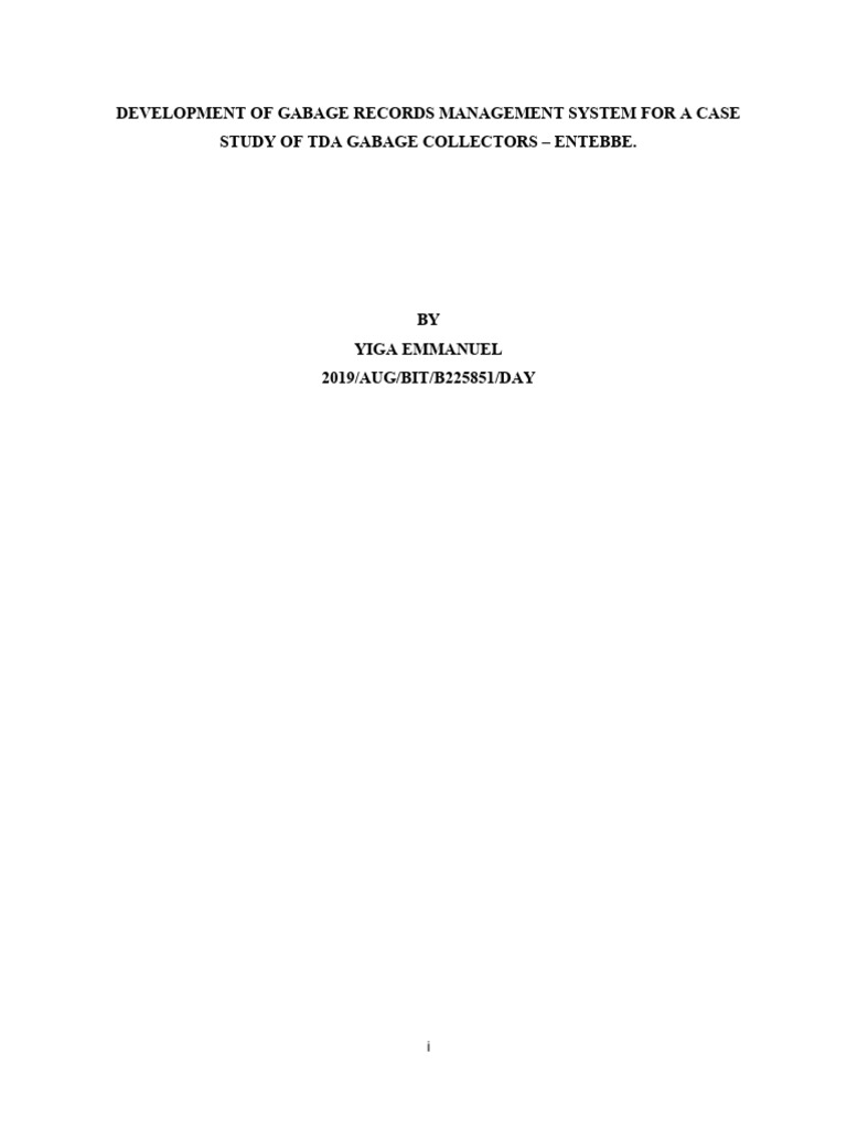 Tda Gabage Collection - Final | PDF | Databases | Methodology