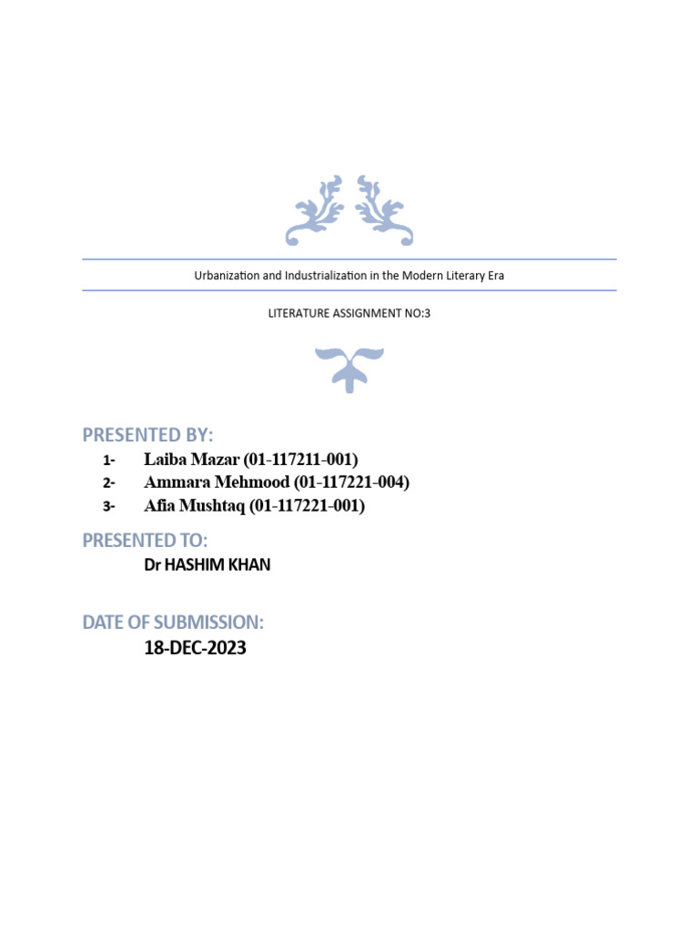 Lit Assignment 3 | PDF