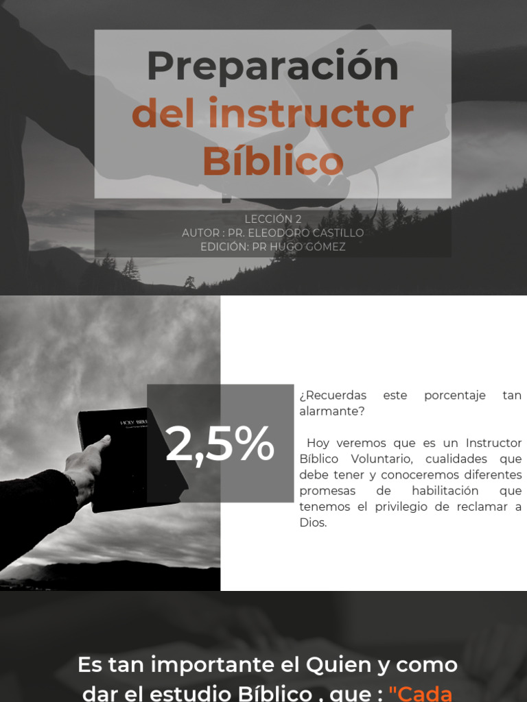 La Preparación Del Instructor Bíblico - Lección 2 | PDF