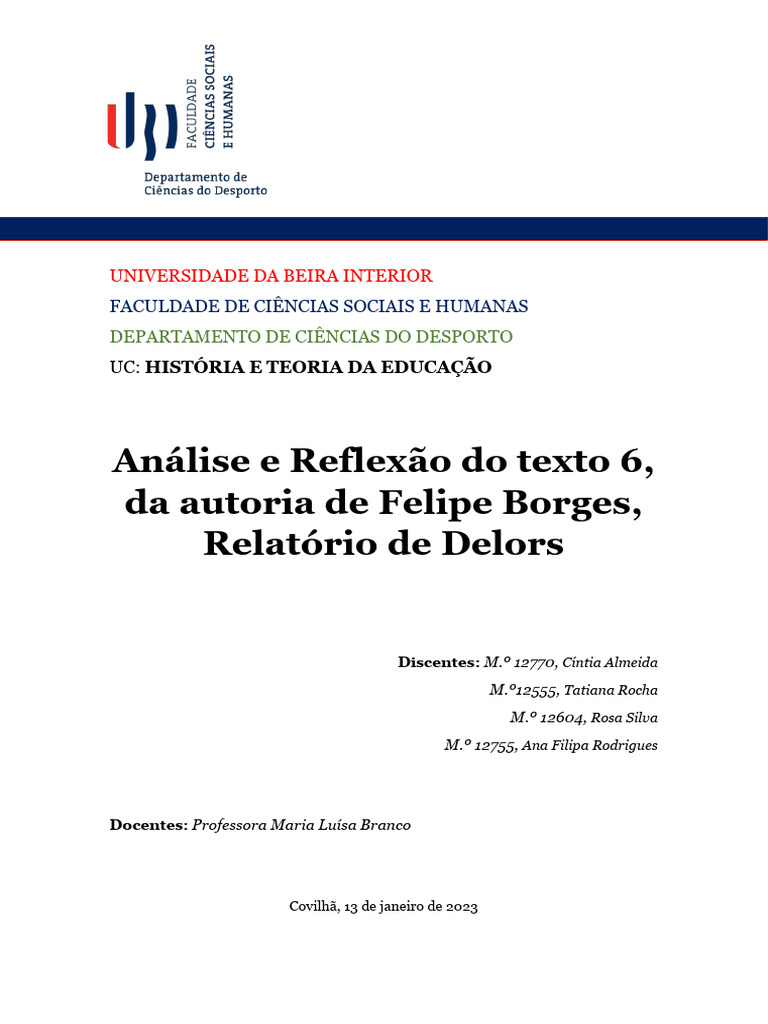 História_UNESCO_Delors | PDF