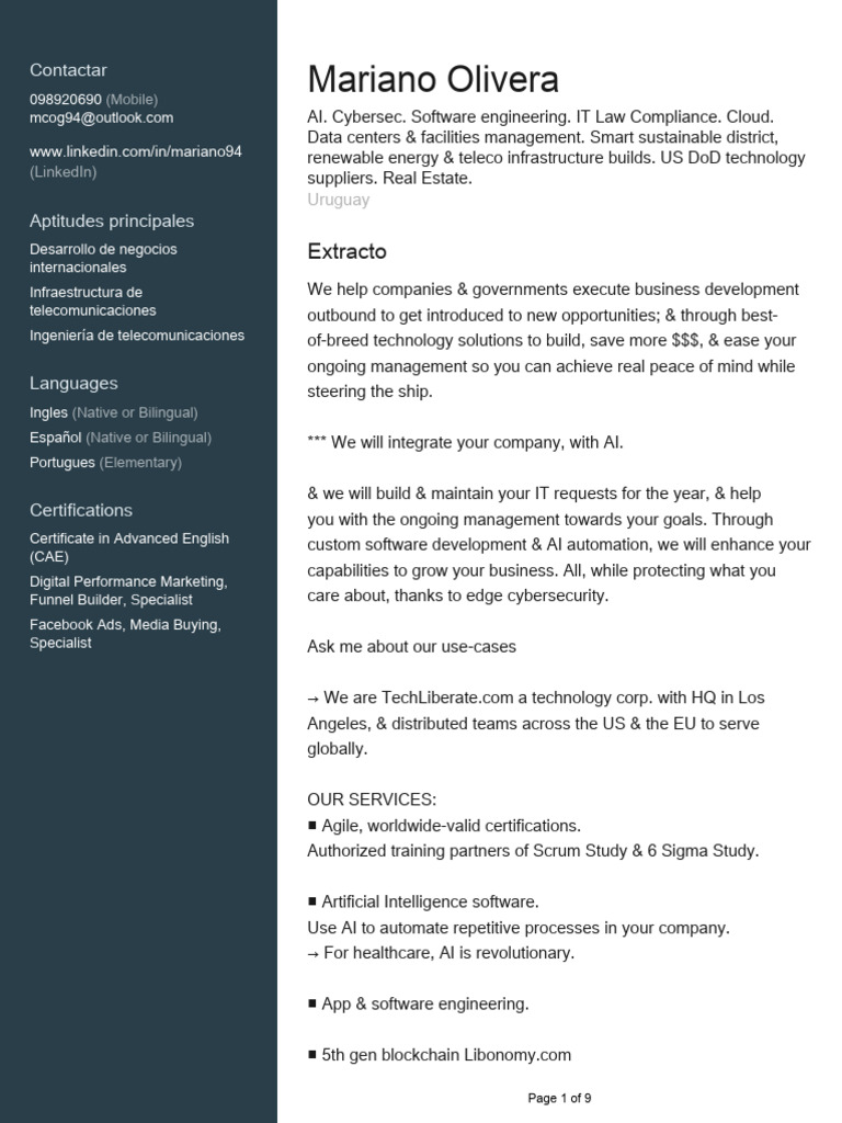 Mariano, Business Developer, Linkedin 2023 | PDF | Sales | Artificial Intelligence