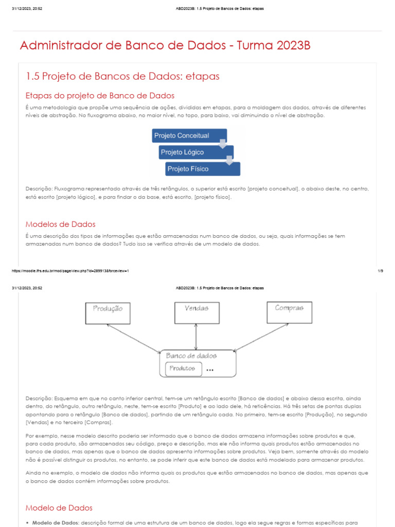 Etapas do Projeto de Banco de Dados | PDF | Arte