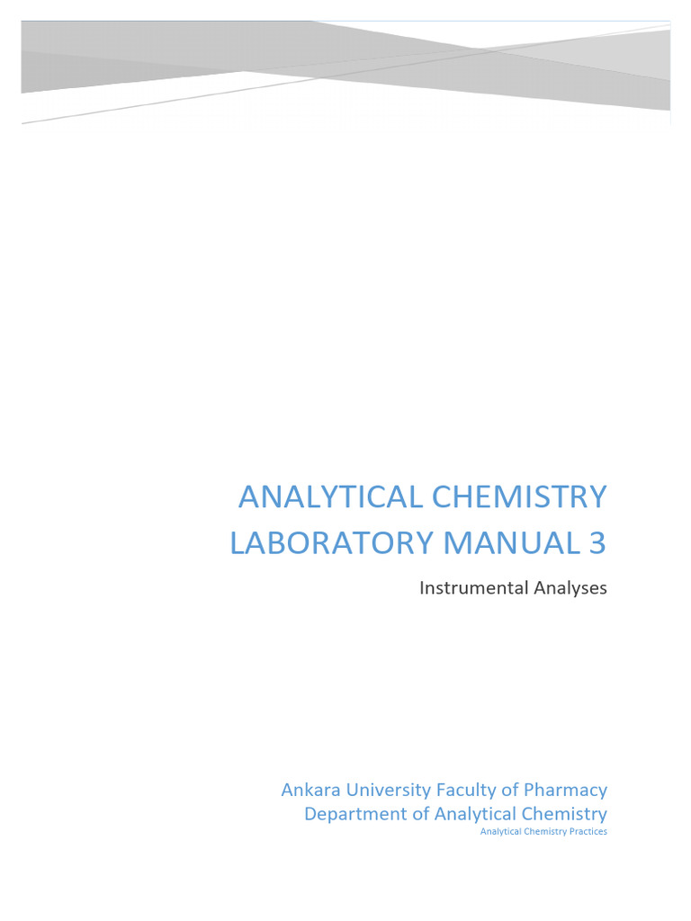 ANALYTICAL CHEMISTRY LAB MANUAL 3 Instrumental Analysis | PDF