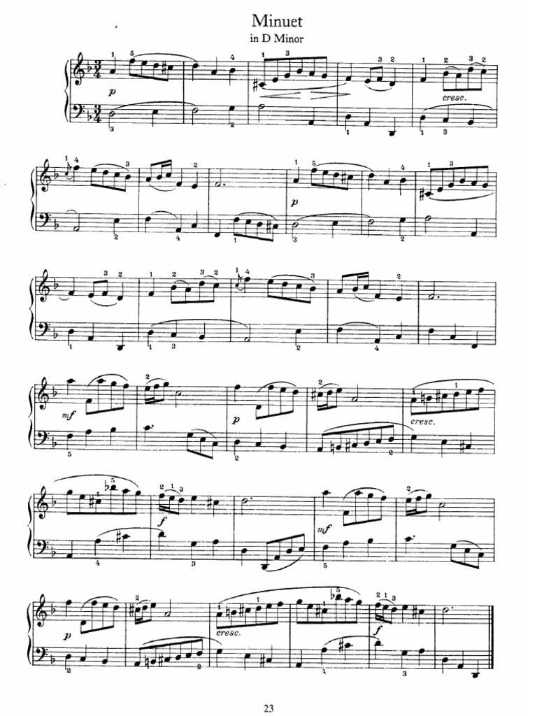 Bach Minuet in D Minor | PDF