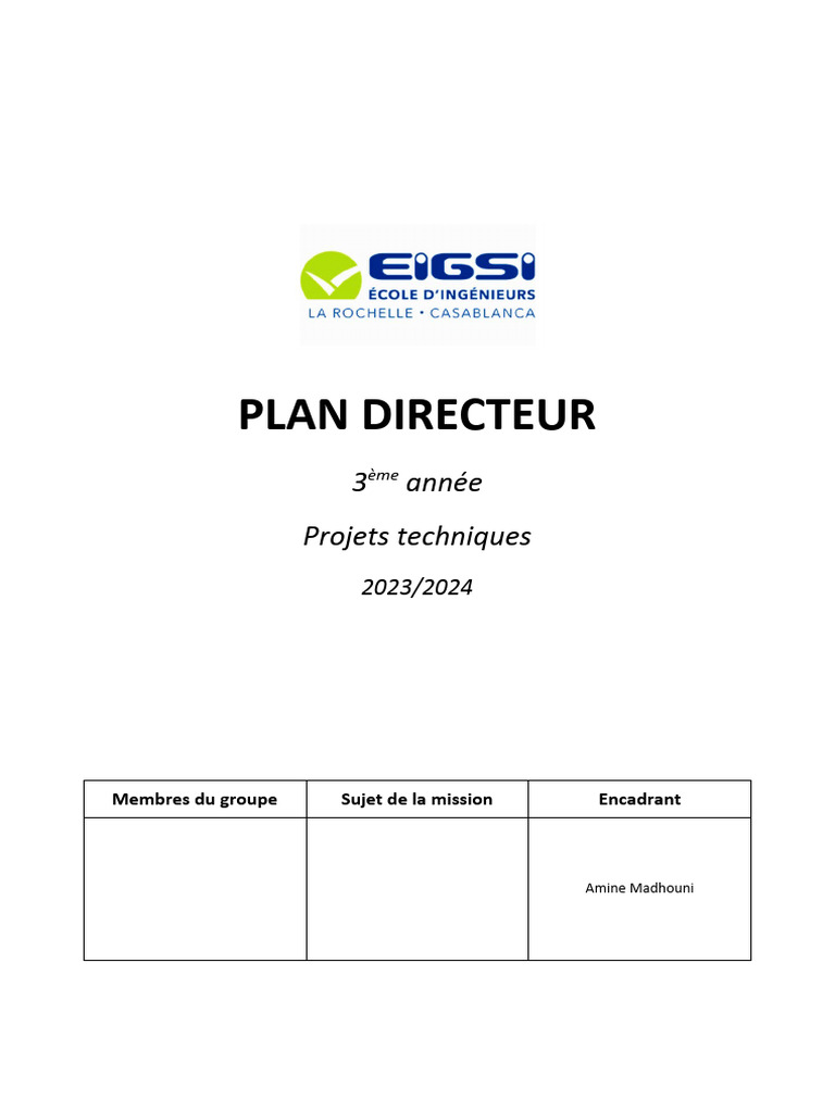 Plan Directeur Projets Techniques 2024 | PDF