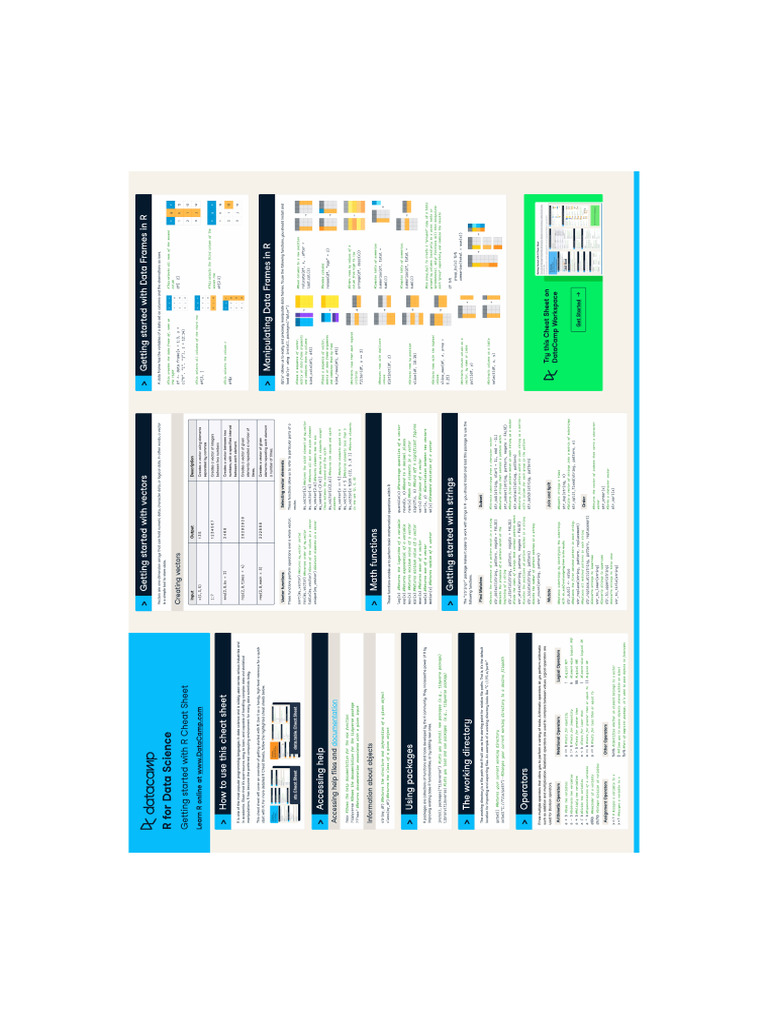 r program cheatsheet 5 | PDF
