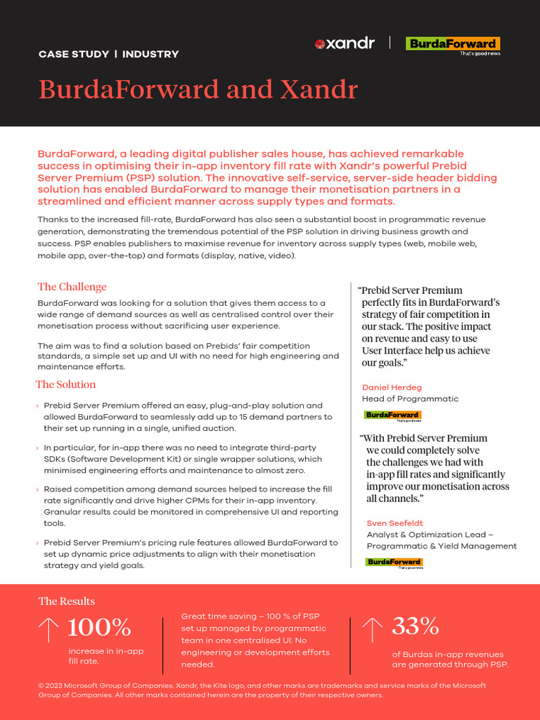 Xandr BurdaForward Case Study | PDF
