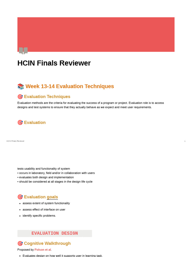HCIN Finals Reviewer | PDF | Usability | Cognitive Science