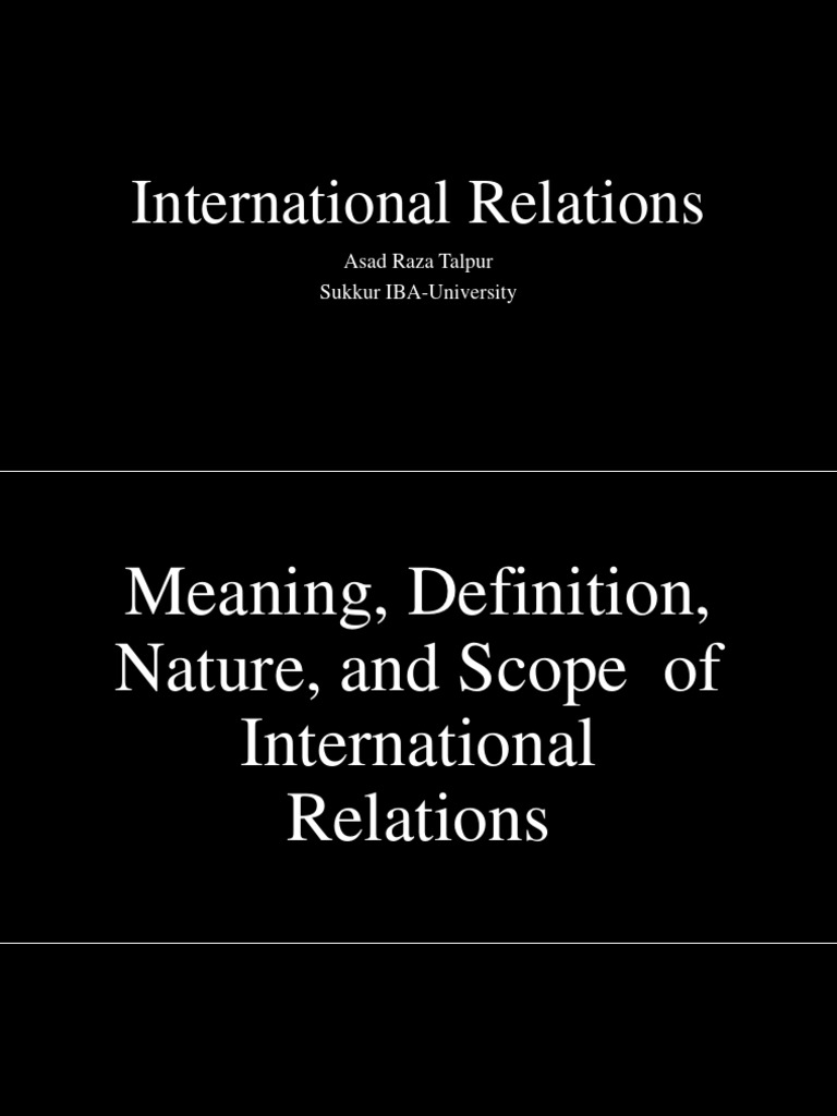 Understanding International Relations Scope | PDF | International ...