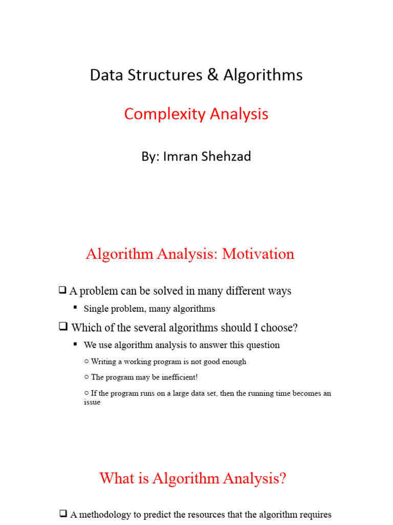 Complexity Analysis | PDF