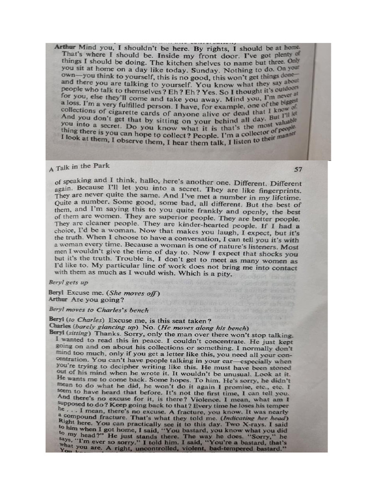 Arthur-Confusions-A Talk in The Park | PDF