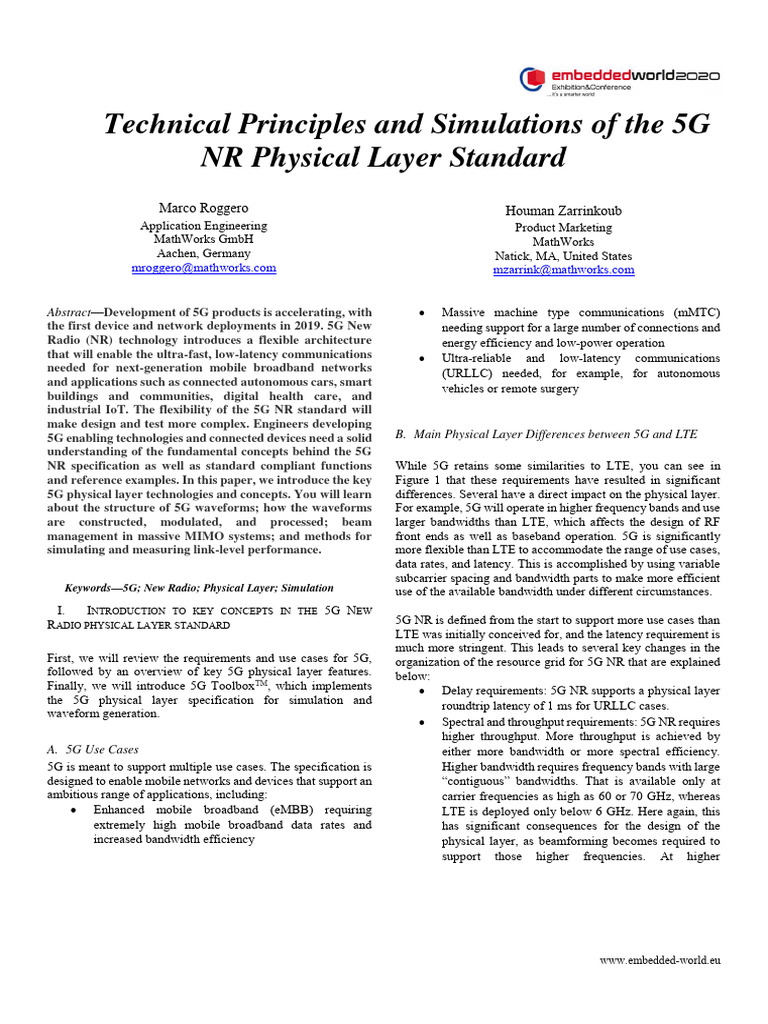 Technical Principles Simulations 5g NR Physical Layer Standard | PDF ...