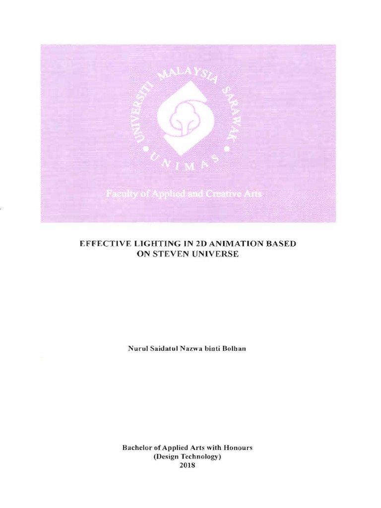 Effective Lighting in 2D Animation Based On Steven Universe (24 PGS) | PDF