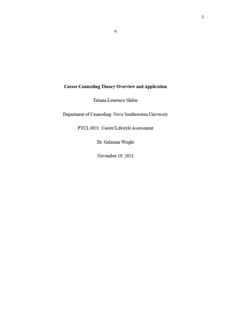 KPI Career Development Counseling Overview Paper | PDF | Self Efficacy ...