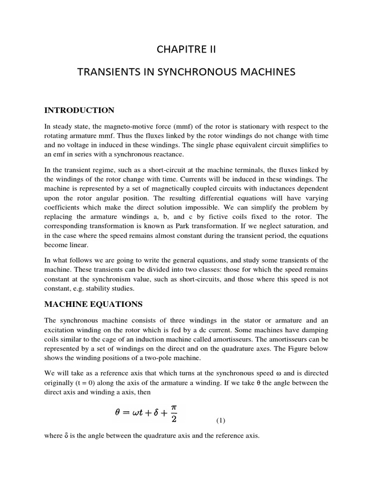 Synchronous Machine 1 | PDF | Inductance | Electromagnetic Induction