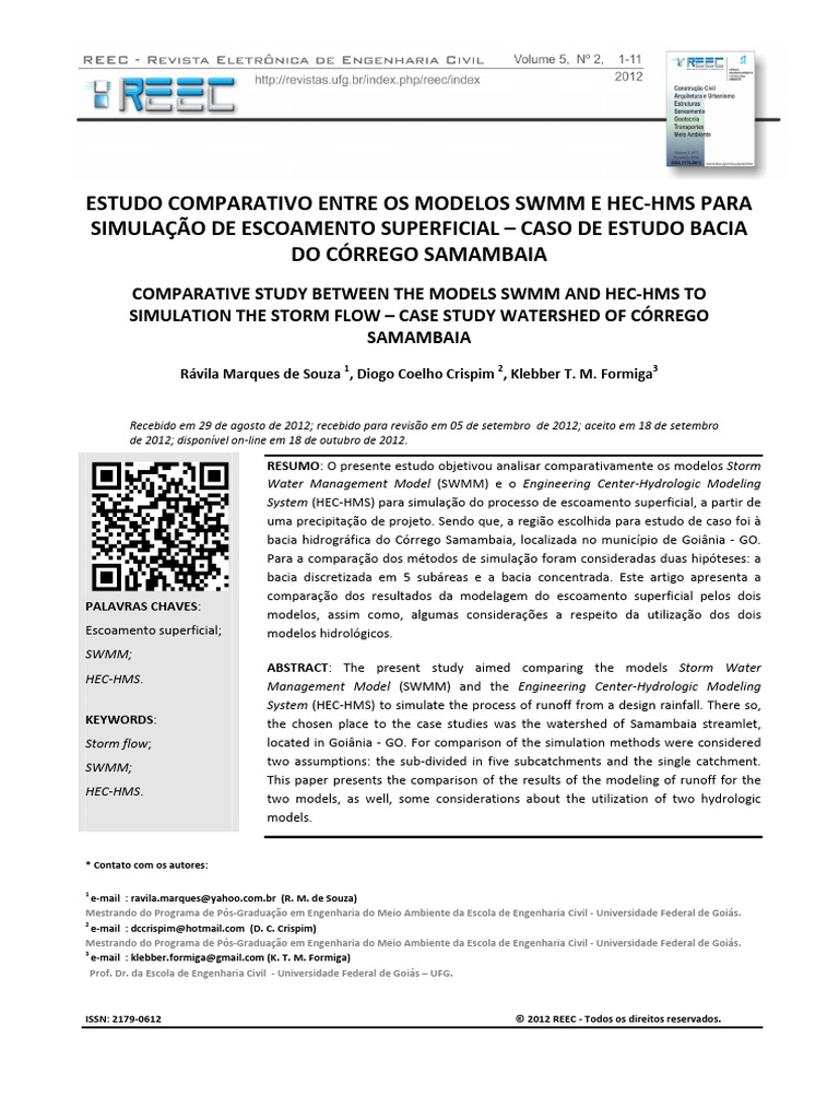 Estudo Comparativo Entre Os Modelos SWMM | PDF | Bacia hidrográfica ...