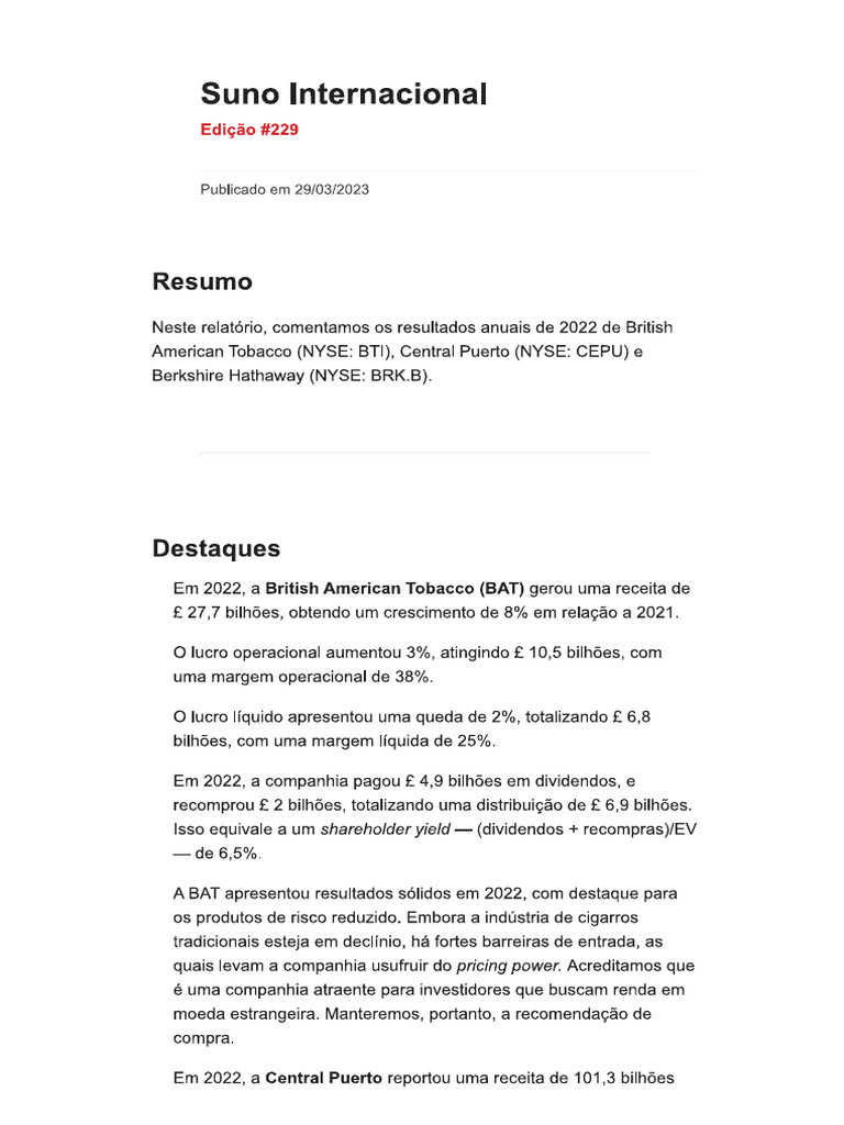 Suno - Internacional | PDF