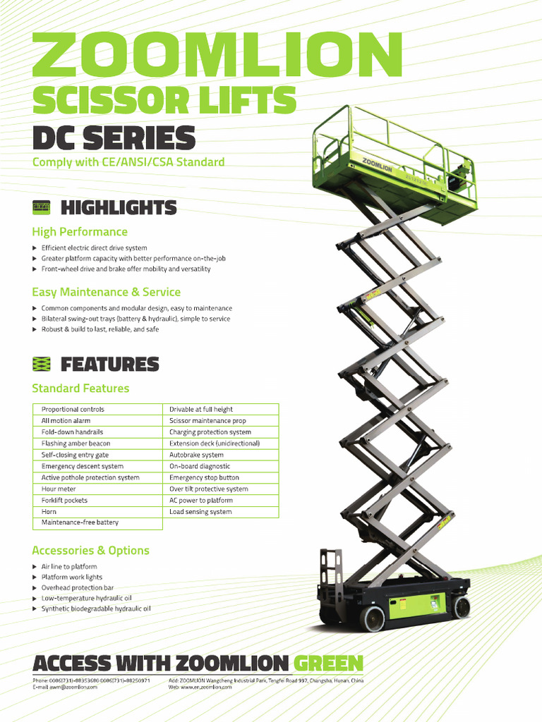 02 ZOOMLION+Scissor+Lifts+DC+Series | PDF