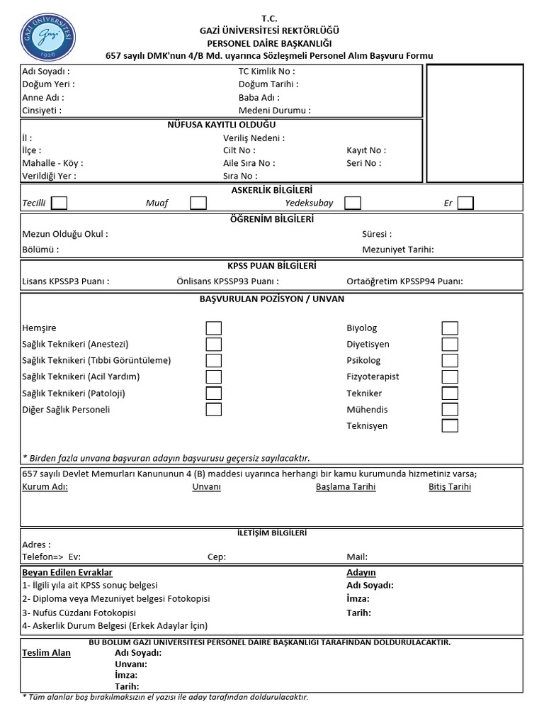 Başvuru Formu | PDF
