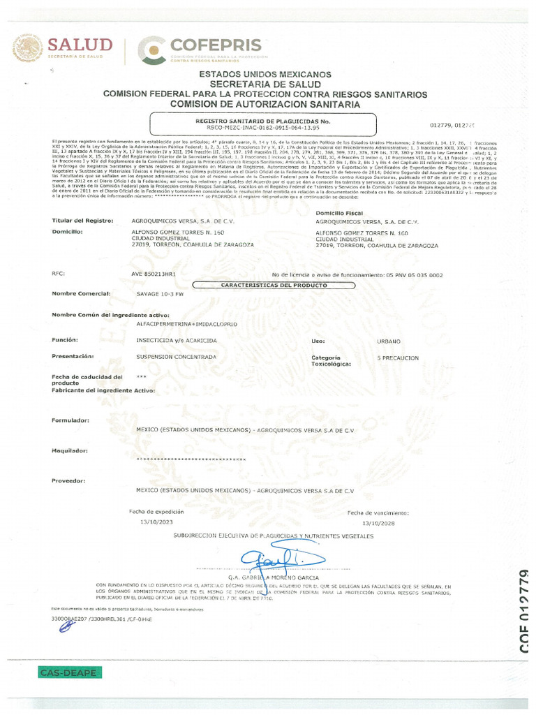 Rsco Savage 10-3 FW | PDF