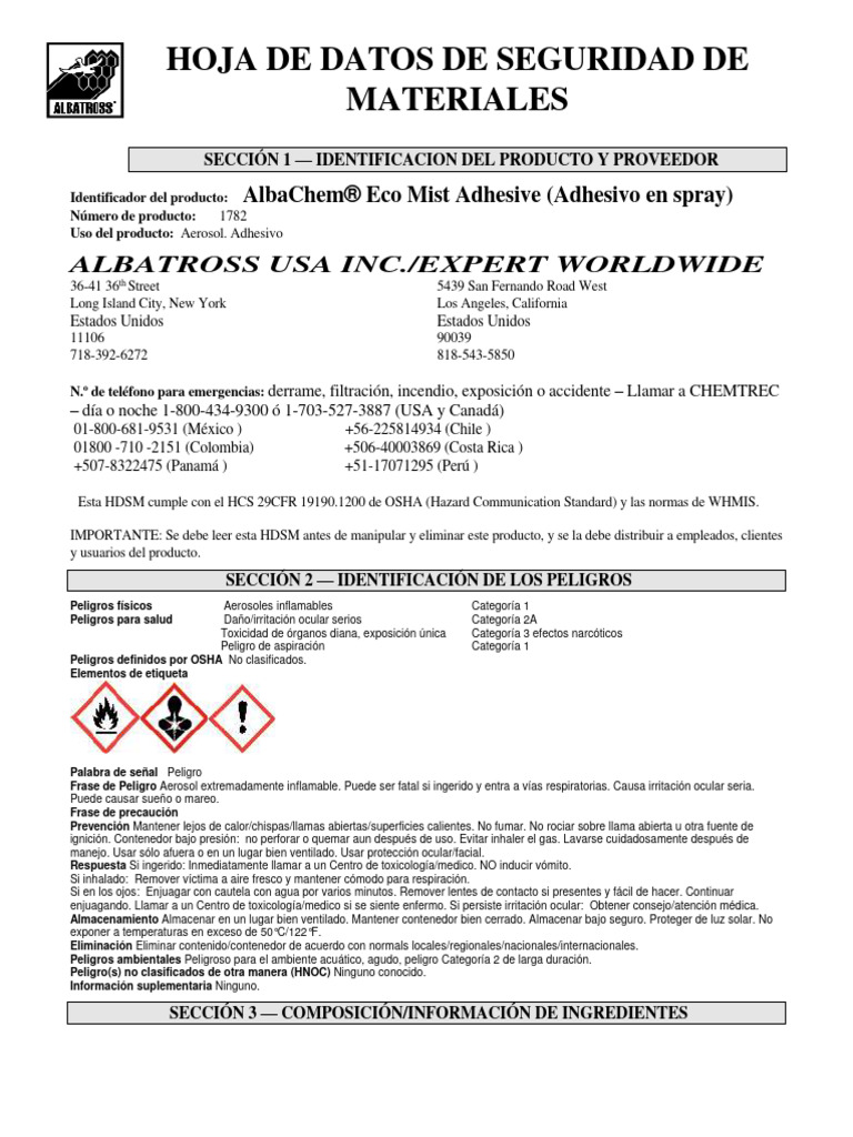 Eco Mist Adhesive FDS | PDF