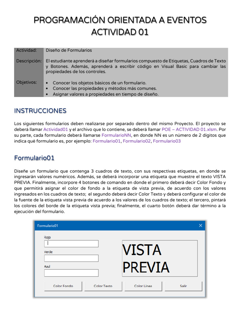 Diseño de Formularios en Visual Basic | PDF | Informática | Programación de computadoras