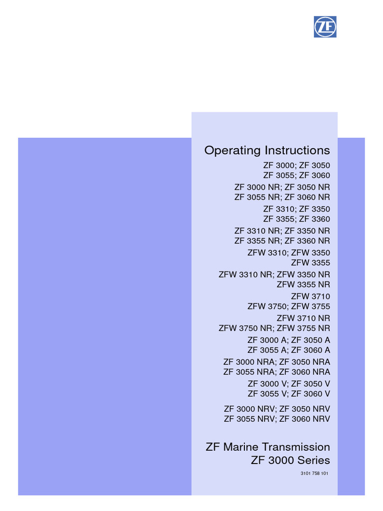 Operating Manual ZF 3000 | PDF