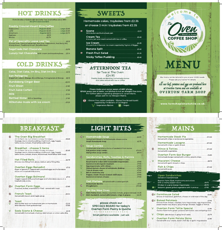 Oven Menu 1 | PDF