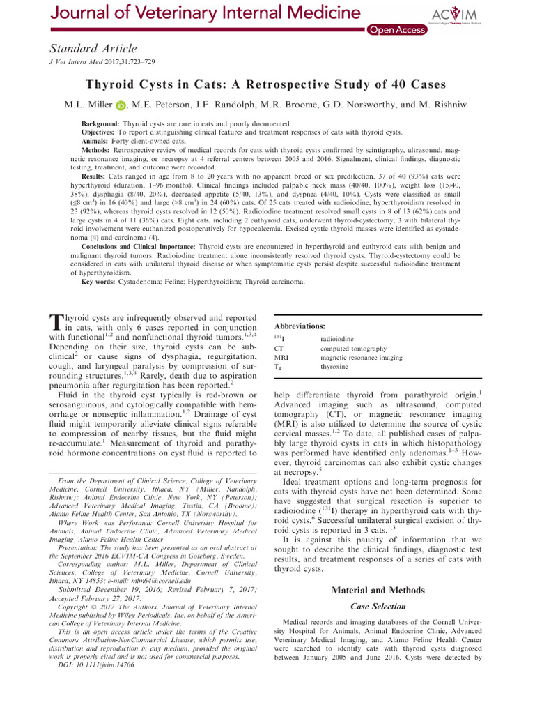 Thyroid In Cats Pdf