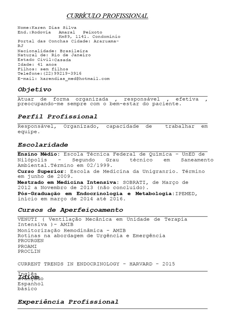 CV Karen Dias - 1 | PDF