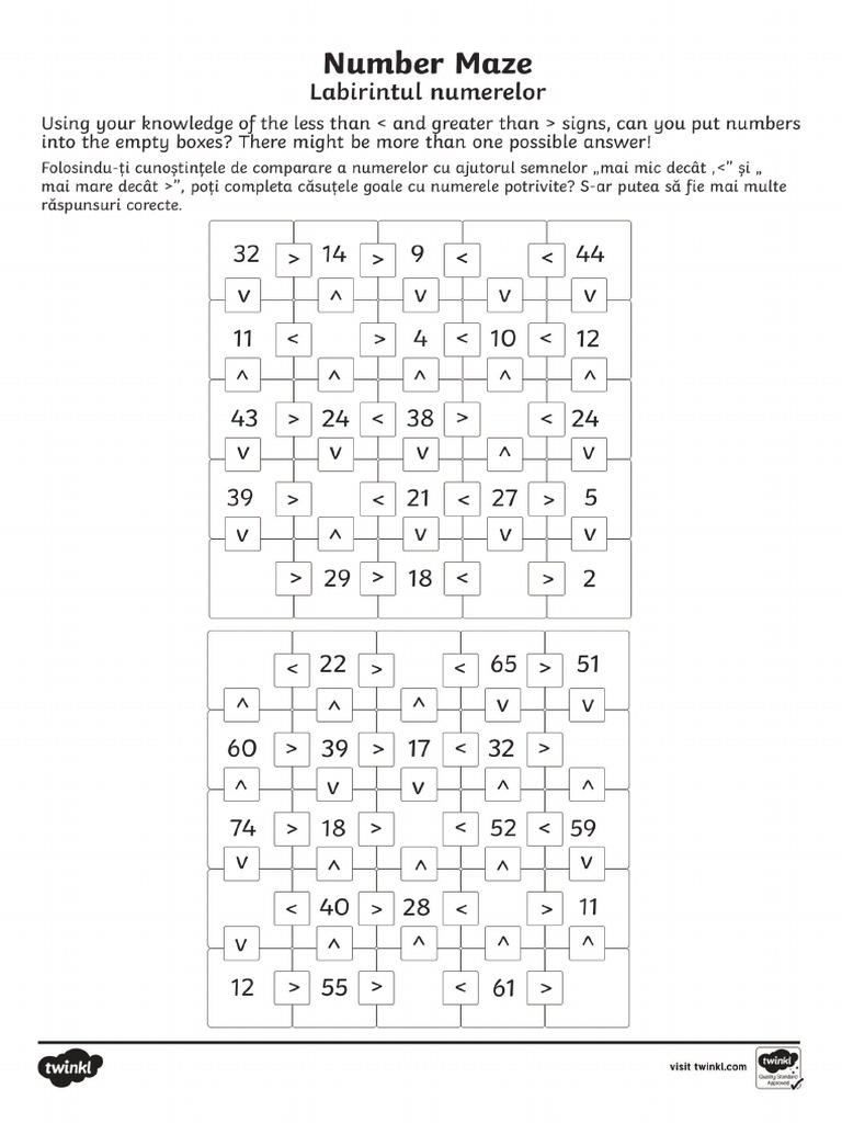 T N 45437 Place Value Number Maze Activity Sheet Pack English Romanian ...