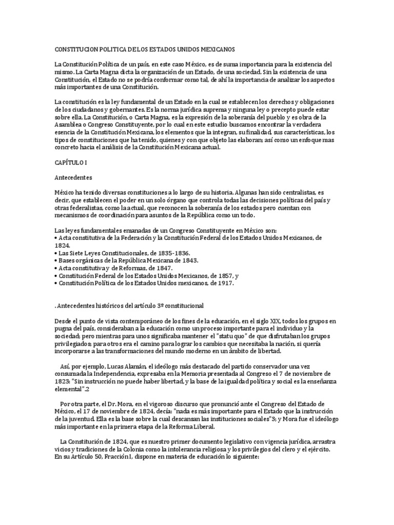 Constitucion Politica De Los Estados Unidos Mexicanos Pdf
