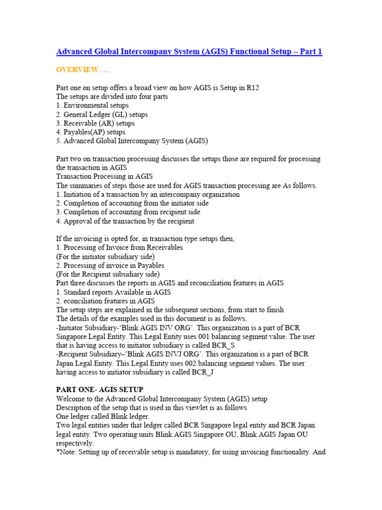 Advanced Global Intercompany System (AGIS) | PDF | Accounts Payable | Invoice