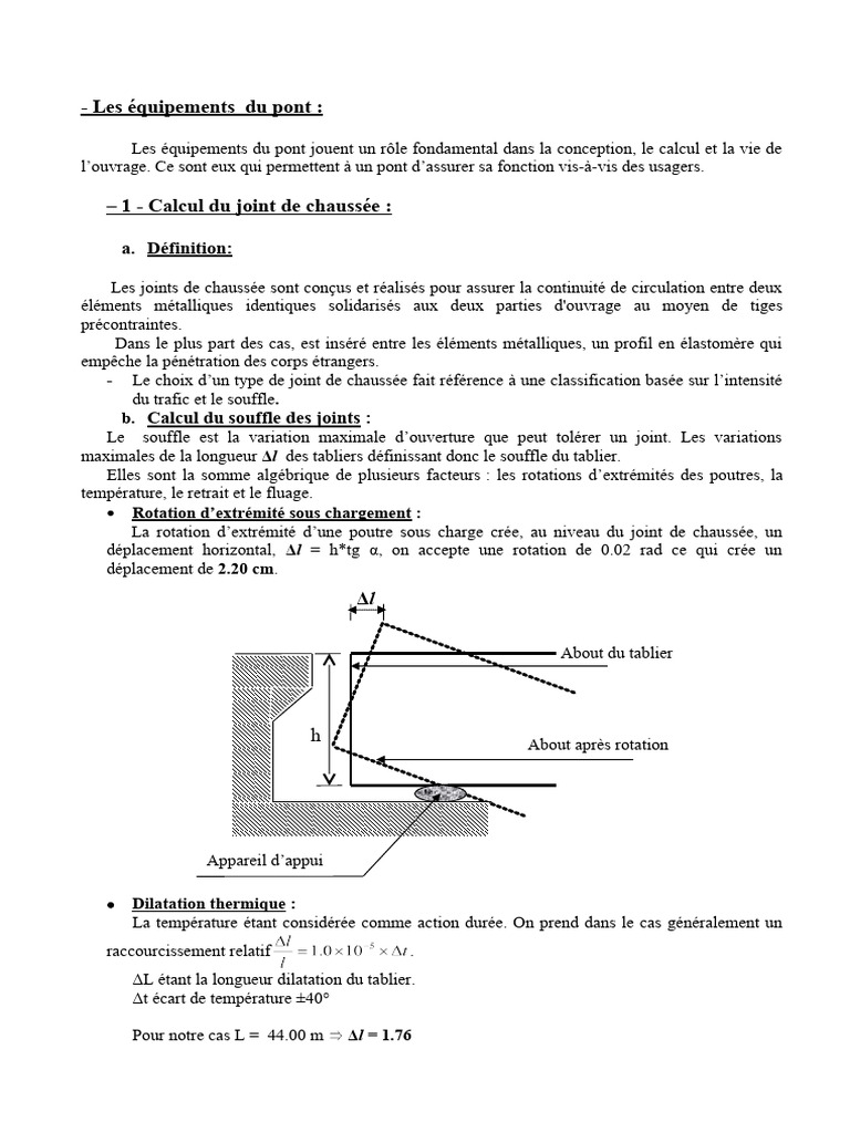 Les Apparils D'appuis Joint de Chausse | PDF | Ingénierie civile ...