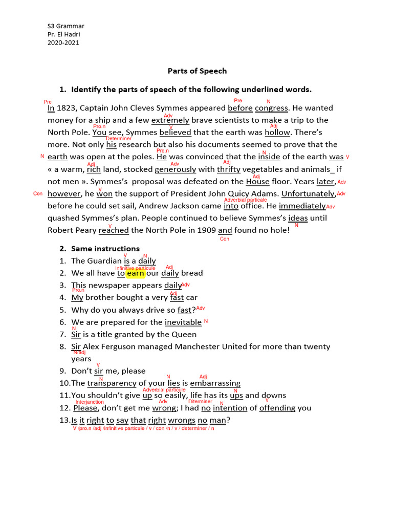Parts of Speech-1 | PDF