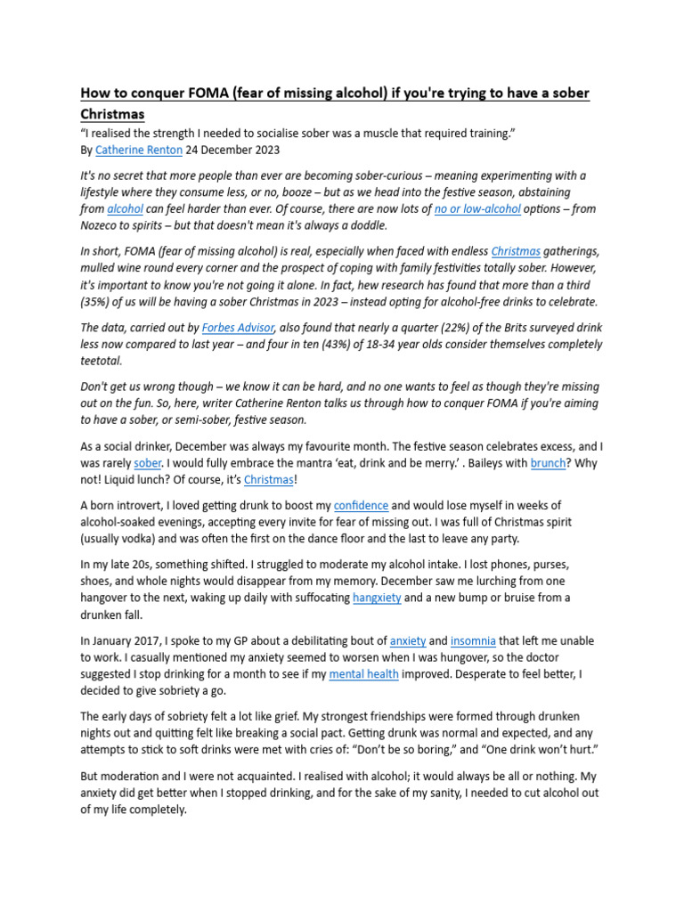 How To Conquer FOMA - Fear of Missing Alcohol - If You're Trying To ...