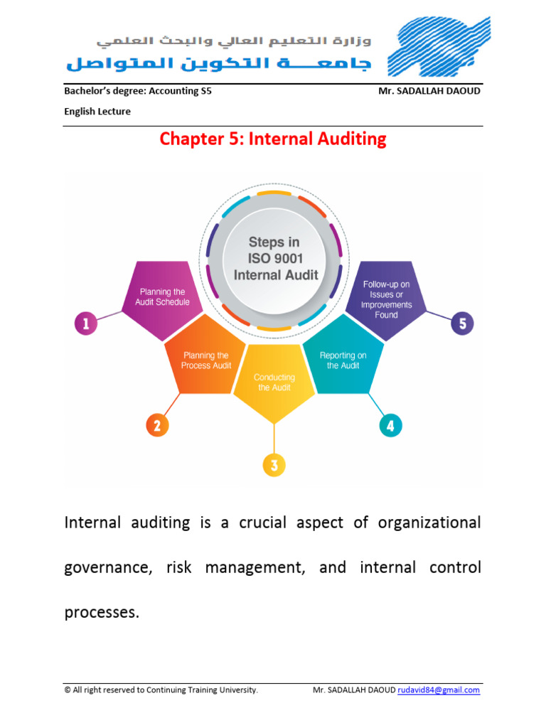 Chapter 5 - Internal Auditing | PDF | Internal Audit | Internal Control
