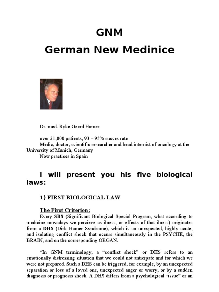 GNM - German New Medicine | PDF | Brain | Vertebral Column