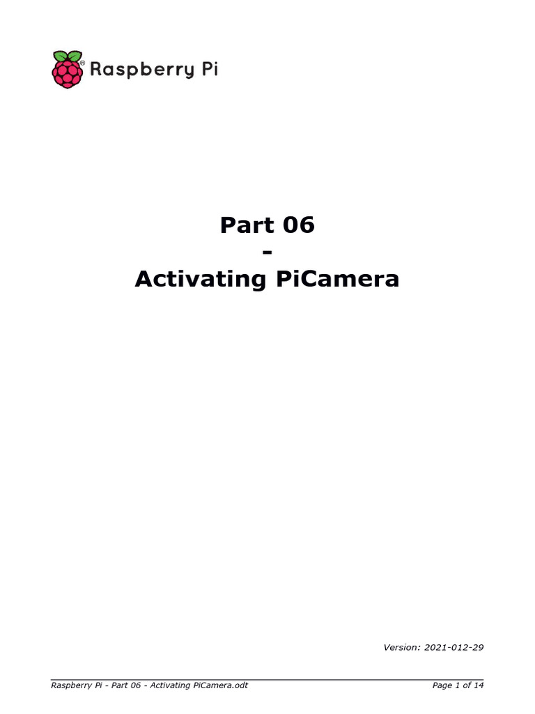 Raspberry Pi - Part 06 - Activating PiCamera | PDF | Pixel | Frame Rate