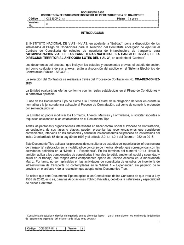 Documento Base o Pliego Tipo CMA-122 - DeFINITIVO | PDF